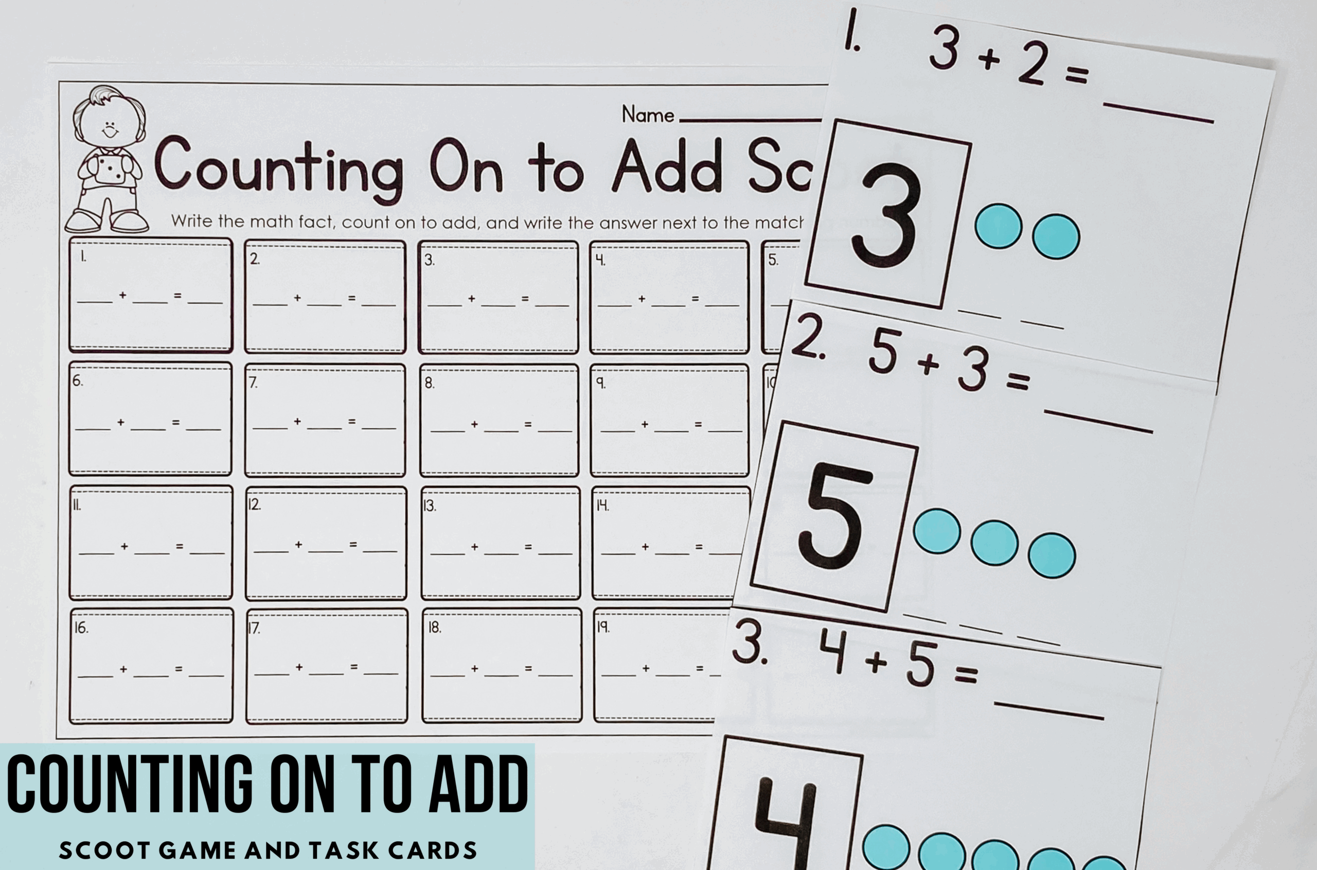 Get Students Moving & Adding with a Counting On To Add Scoot Game ...