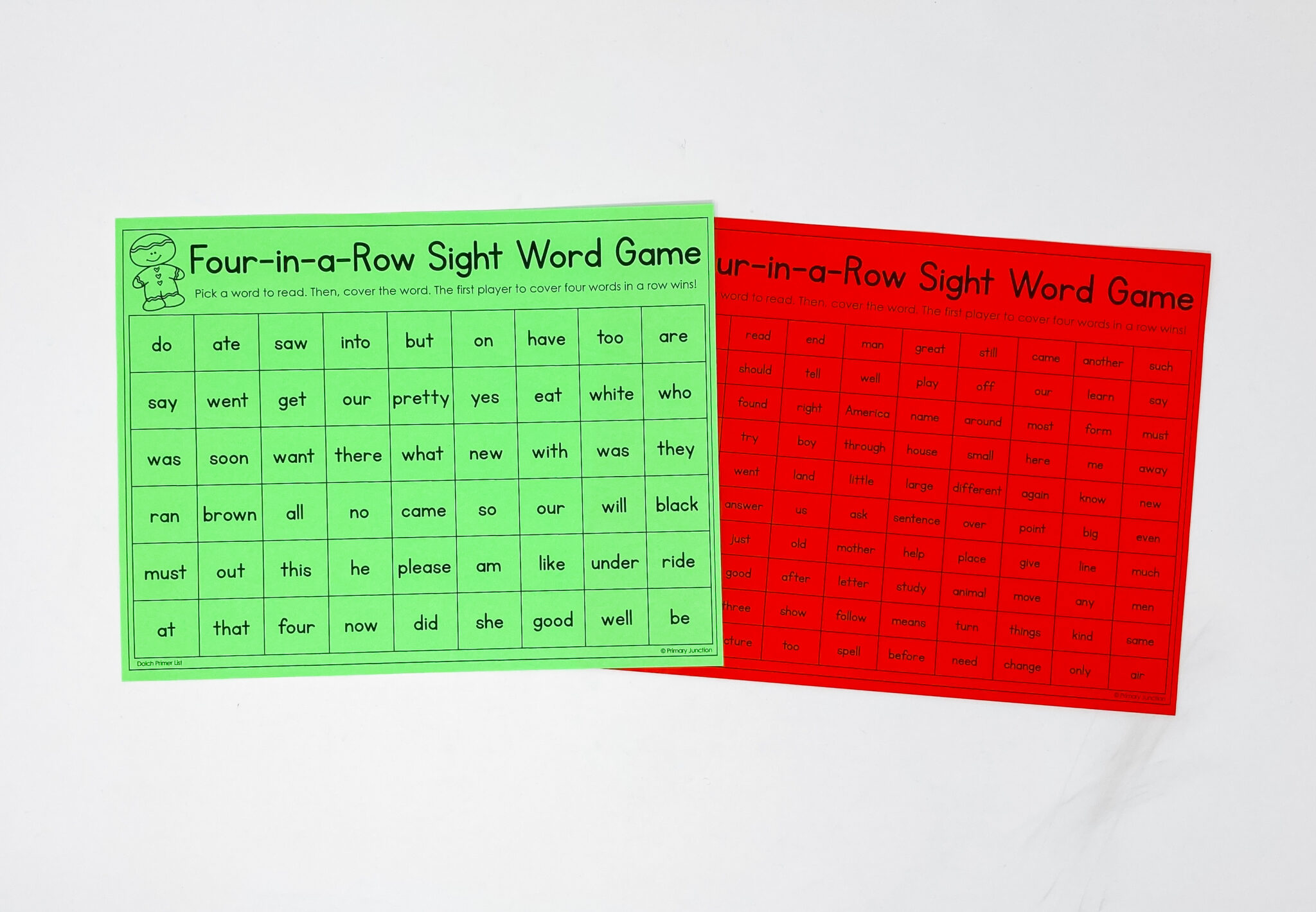 Engaging Gingerbread Four-in-a-Row Sight Word Game