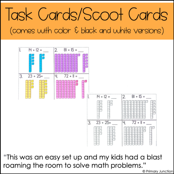 Adding Tens and Ones Scoot Game Write the Room Two-Digit Add