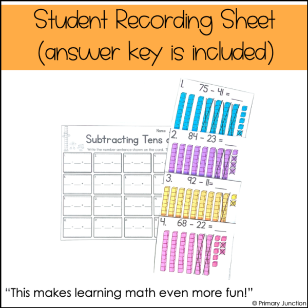 Subtracting Tens and Ones Scoot Game Write the Room