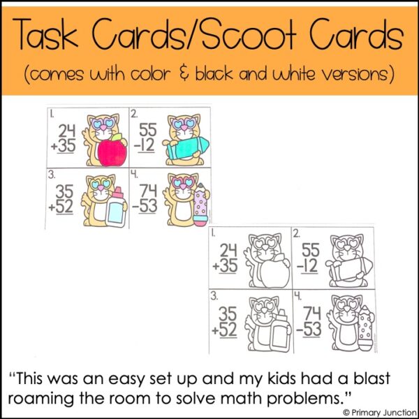 Two-Digit Addition and Subtraction Without Regrouping Scoot